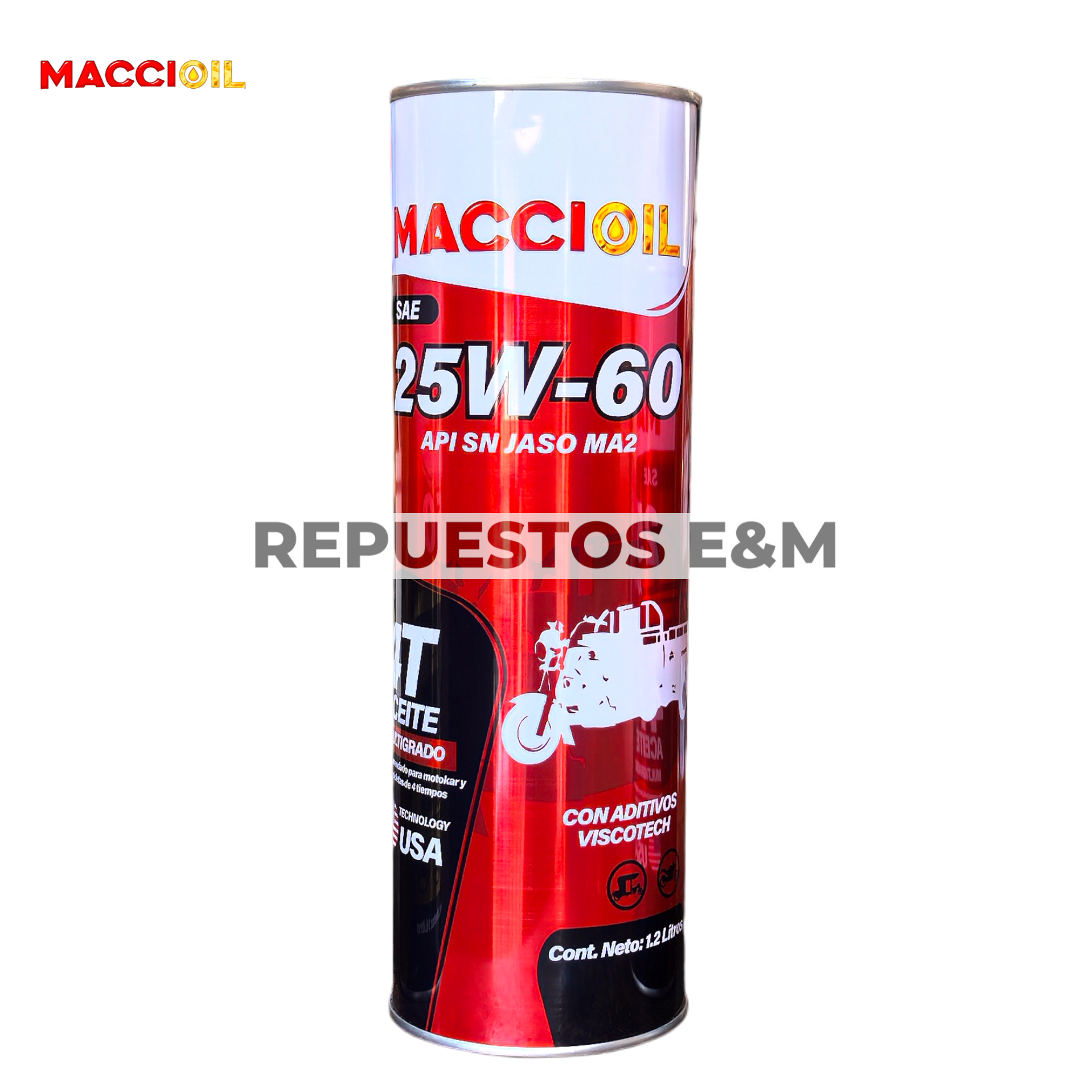 ACEITE 4T 25W-60 API SN MACCI OIL 1.2L — Repuestos E&M